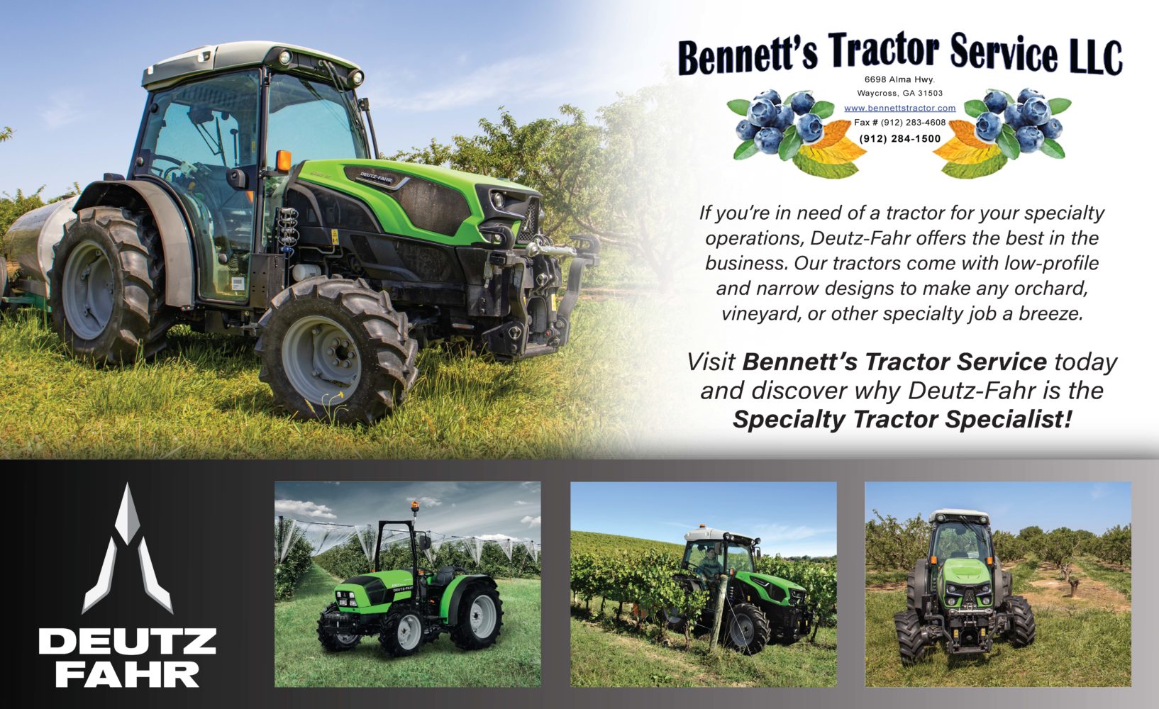 Authorized Dealer For The Full Line Of Deutz-Fahr Tractors